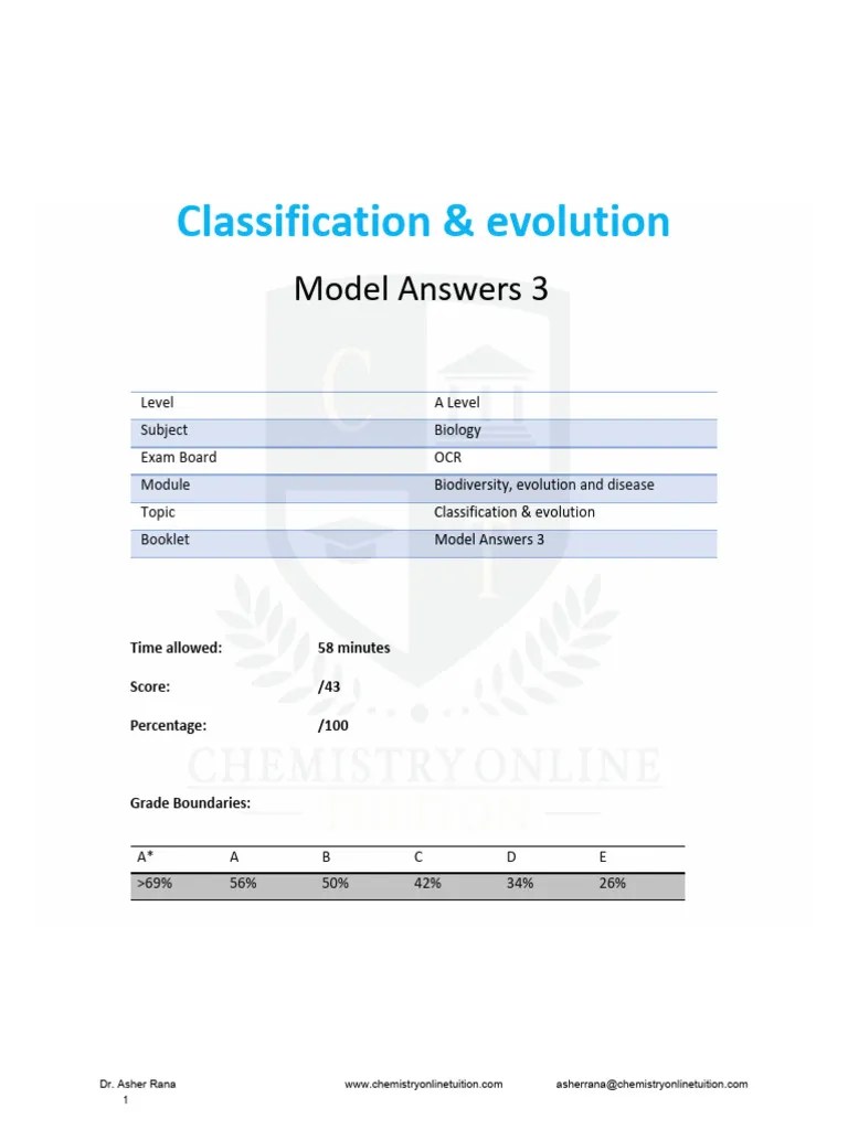Model Answer Booklet 3 Pdf Fungus Cell Biology