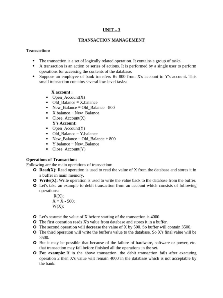 Unit 3 Ddb Pdf Database Transaction Acid