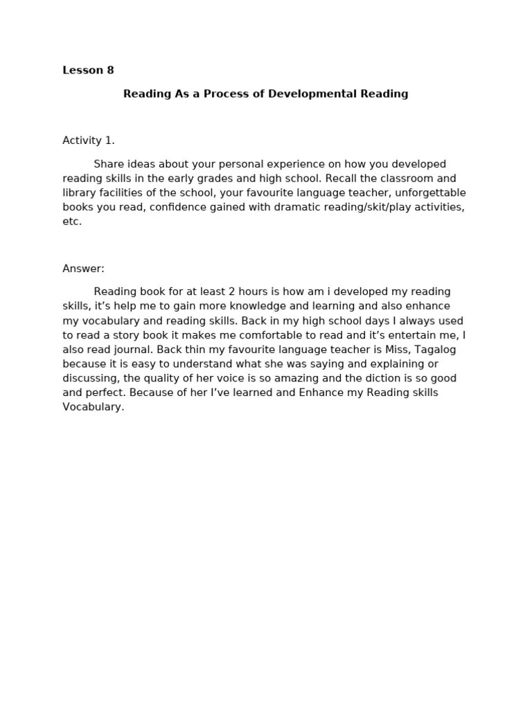 Developing Reading Skills Personal Journey Pdf