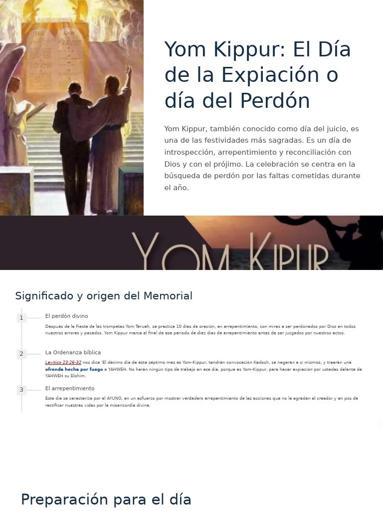 Yom Kippur Significado Y Prácticas Pdf Yom Kippur Perdón