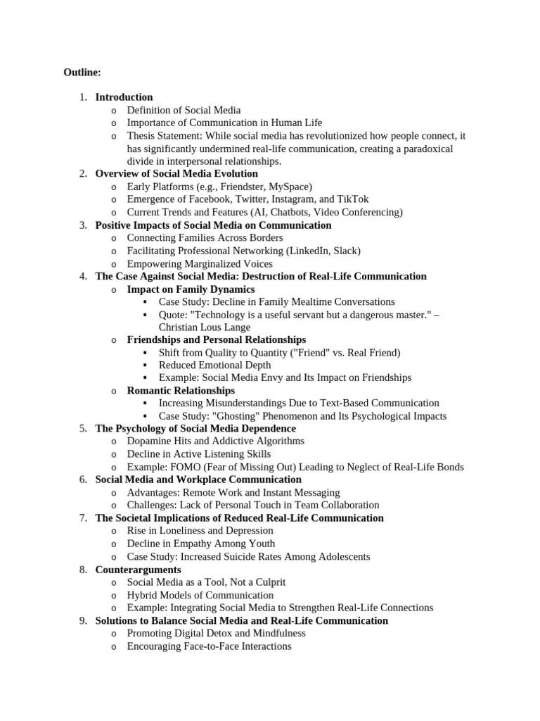 Social Media Has Destroyed Real Life Communication Pdf Social Media