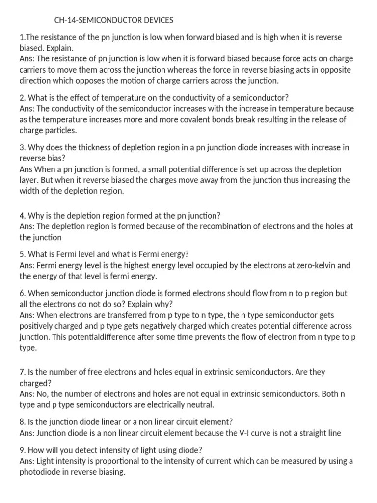 Semiconductor Devices Pdf P N Junction Diode