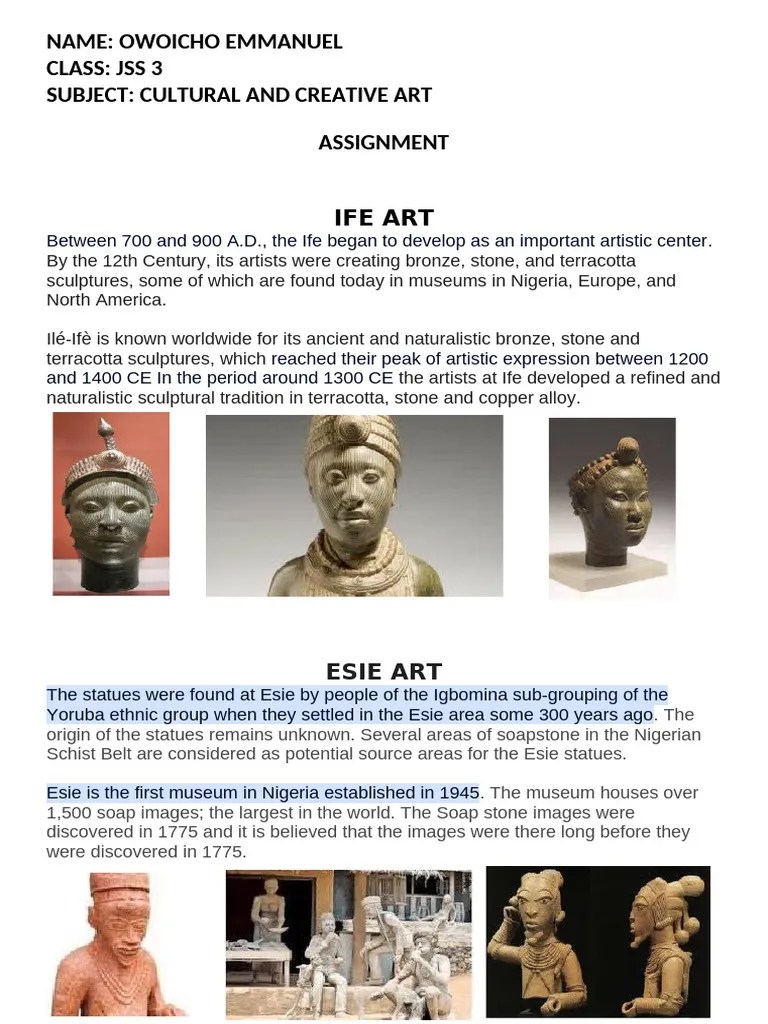 Assignment Art Pdf Sculpture