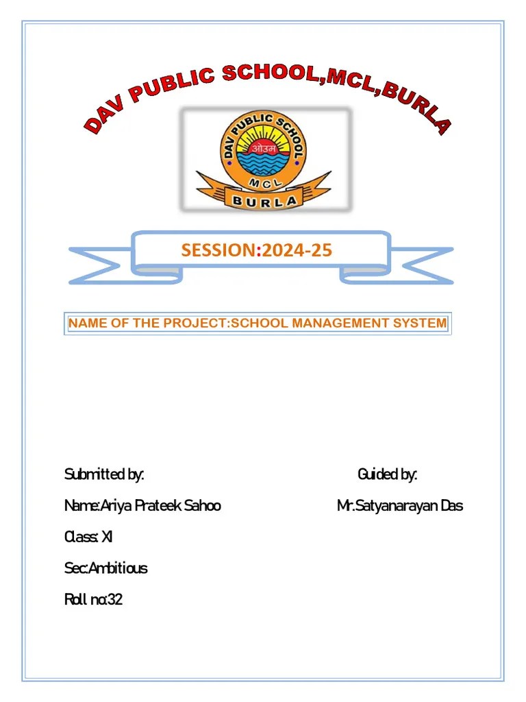 School Management System Project Pdf Computing Computer Programming
