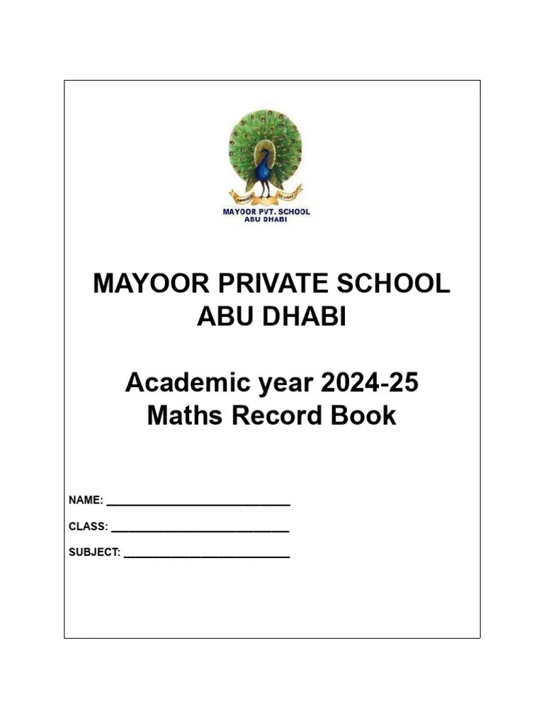 Mayoor School Maths Record Book 2024 25 Pdf
