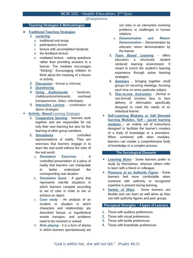 Ncm 102 He 2 Pdf Learning Lecture