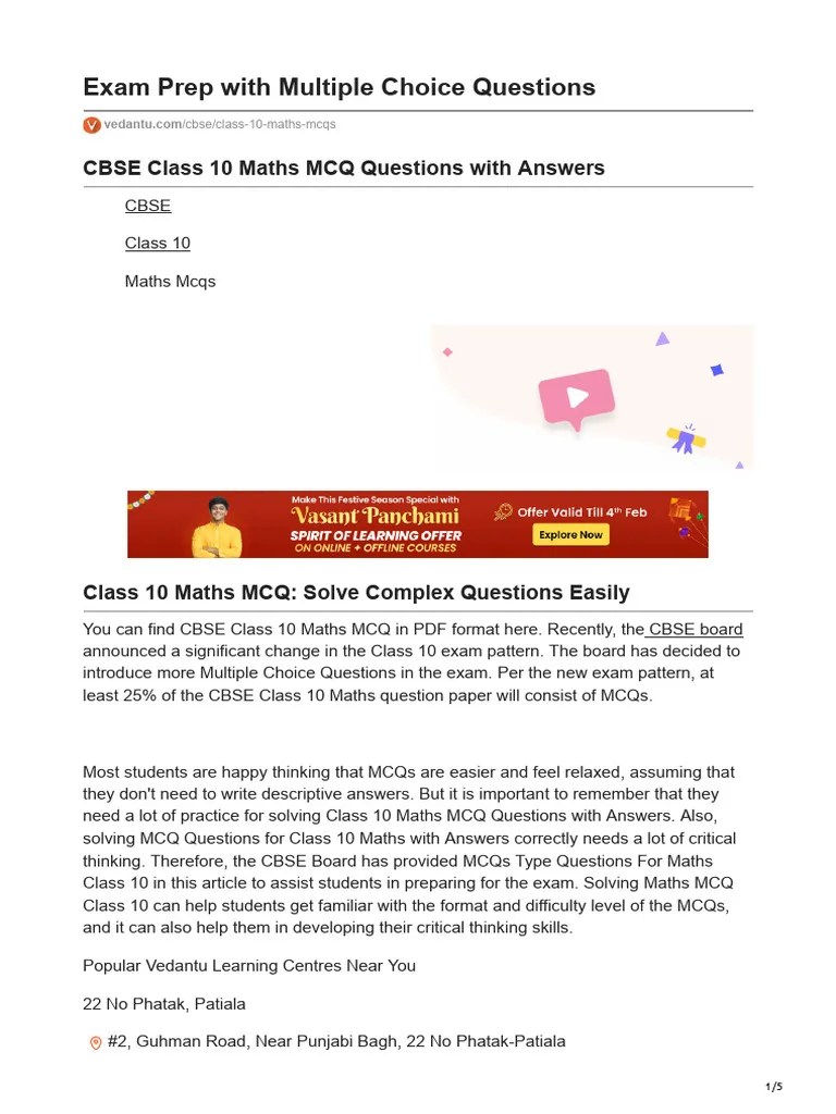 Exam Prep With Multiple Choice Questions Pdf Multiple Choice