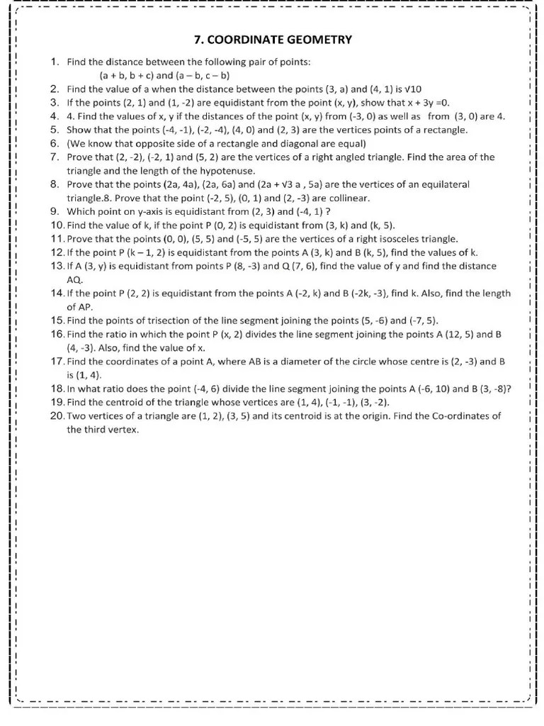 Coordinate Geometry Pdf