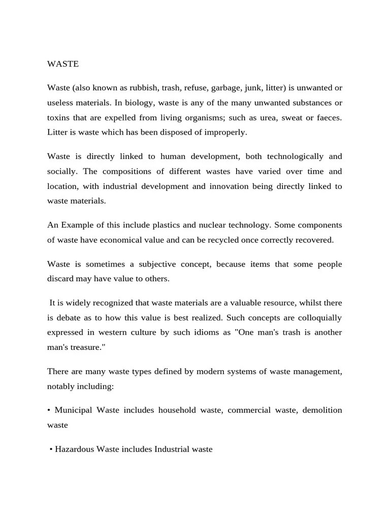 Waste Management Pdf Waste Incineration