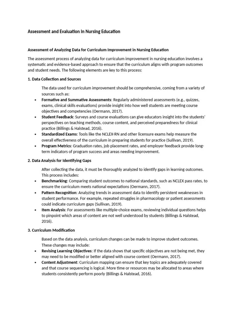 Curriculum Improvement In Nursing Education Pdf Educational