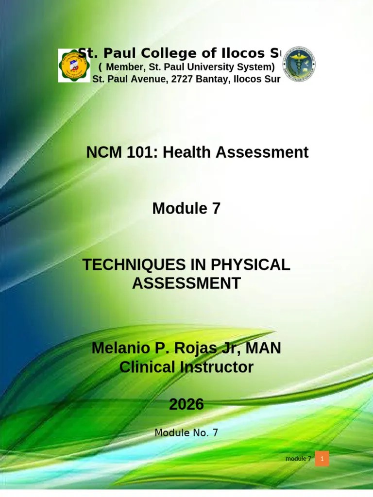 Physical Assessment Techniques Guide Pdf Physical Examination