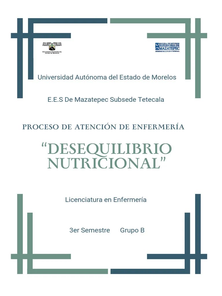 Proceso De Atención De Enfermería Pae Pdf Nutrición Dieta Y