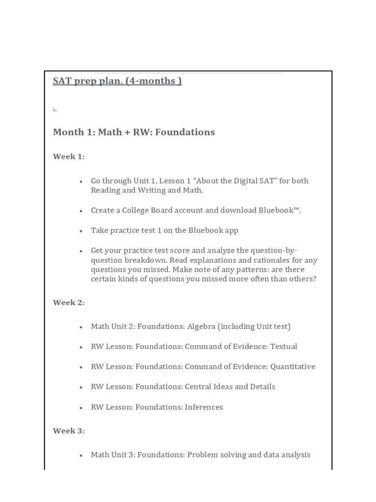 Sat Plan Pdf Mathematics Sat