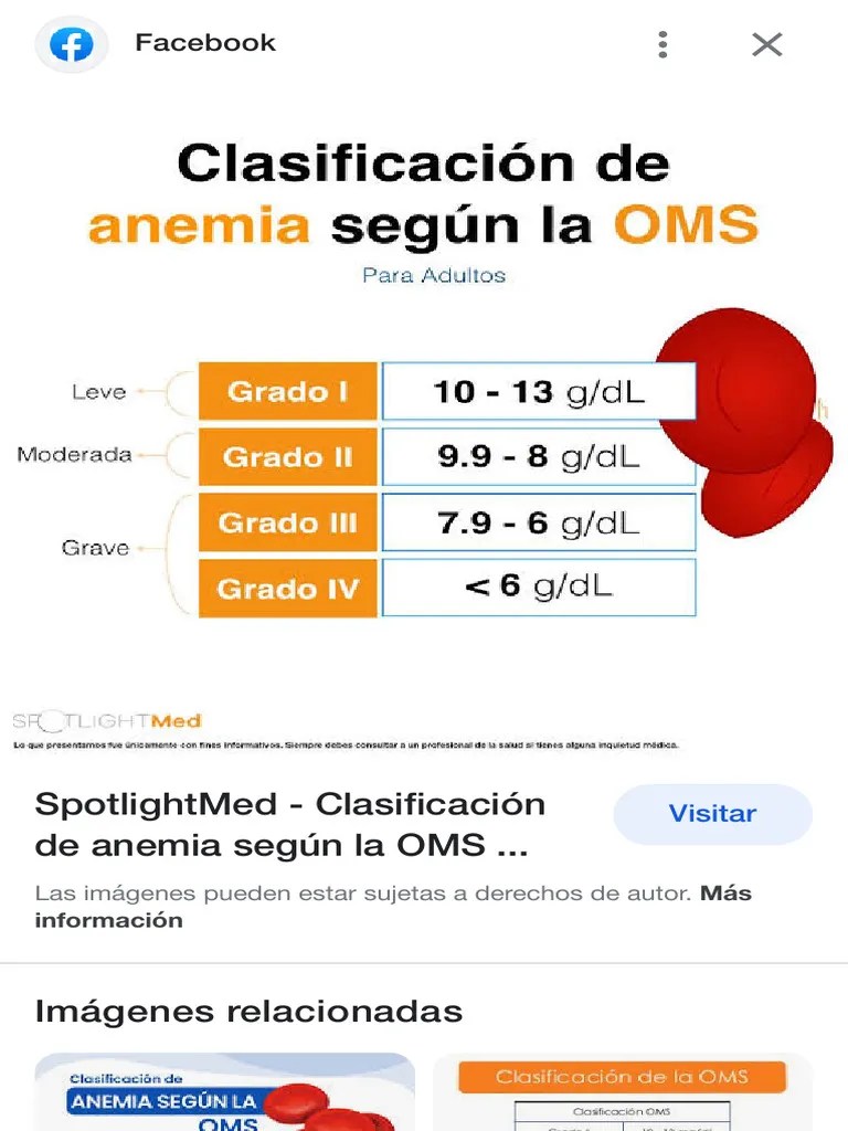 Clasificación Oms De Anemia Pdf