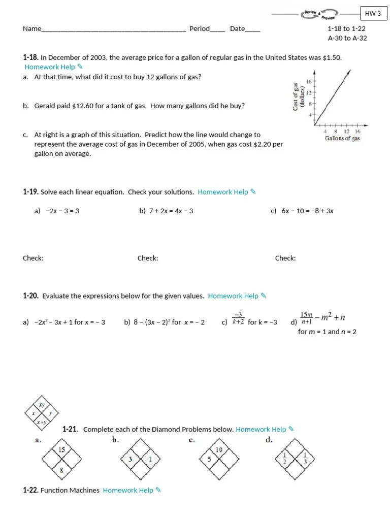 Math Homework Gas Prices Equations Pdf Theoretical Computer