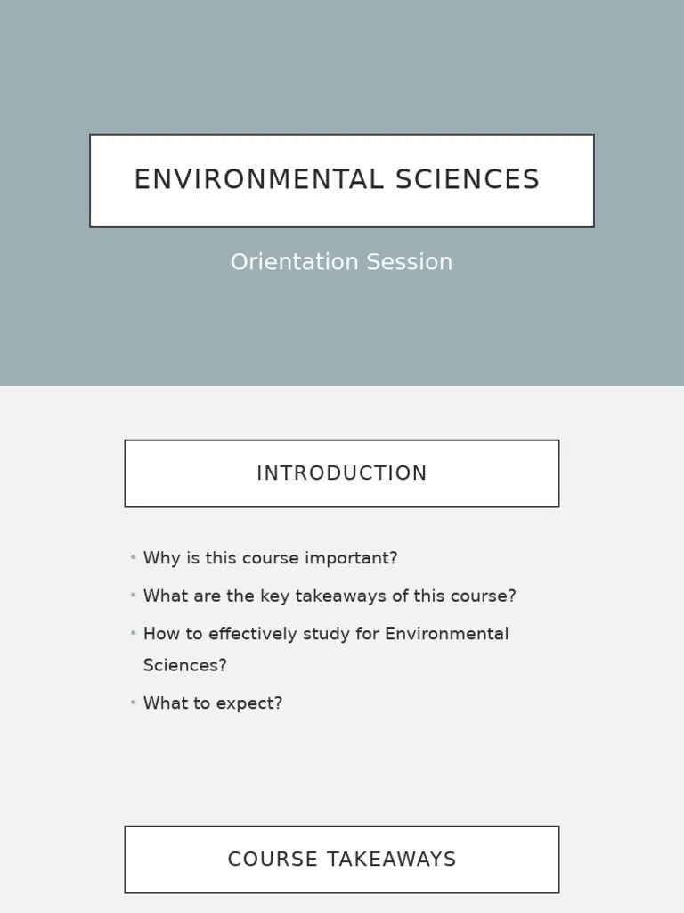 Environmental Sciences Course Overview Pdf
