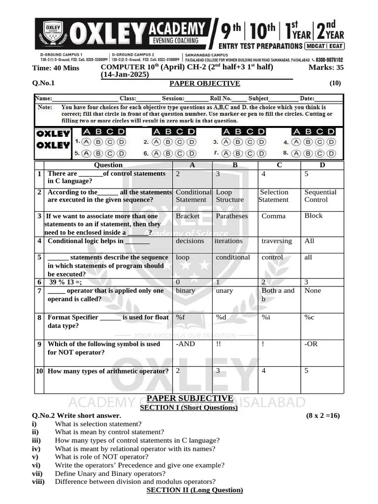 Class 10th Computer Ch 02 2nd Half 03 1st Half Pdf C Programming