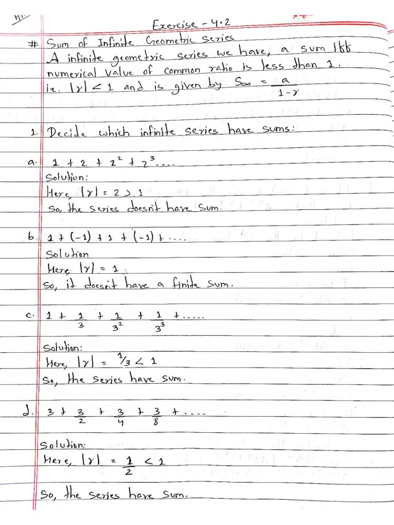Class 11 Sequence Series Ex 4 2 Pdf
