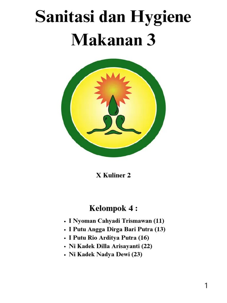 Sanitasi Dan Higiene Makanan Pdf