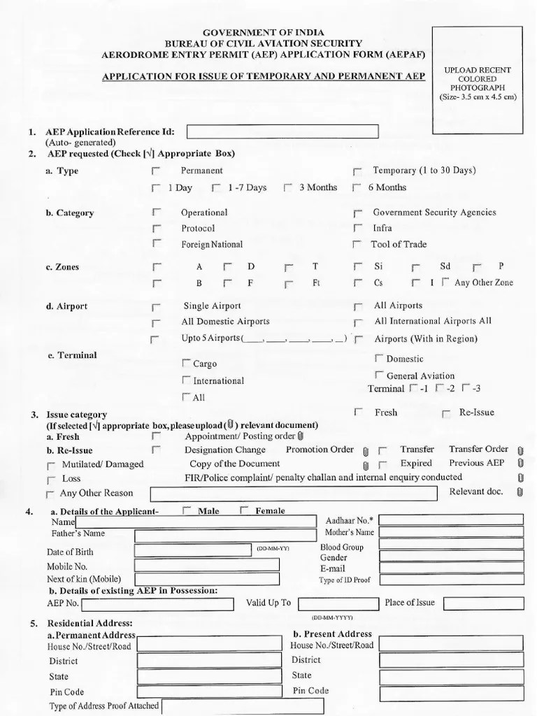 Aep Form Pdf