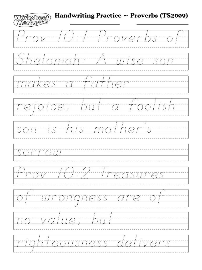Copywork Proverbs Part 1 Pdf