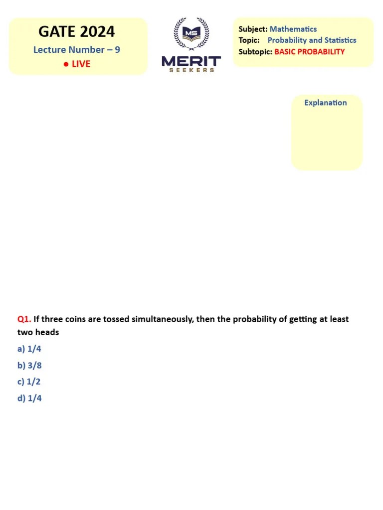Lecture 9 Basic Probability Pdf Probability And Statistics
