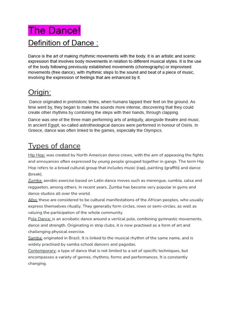 The Dance Script Pdf Dances Performing Arts