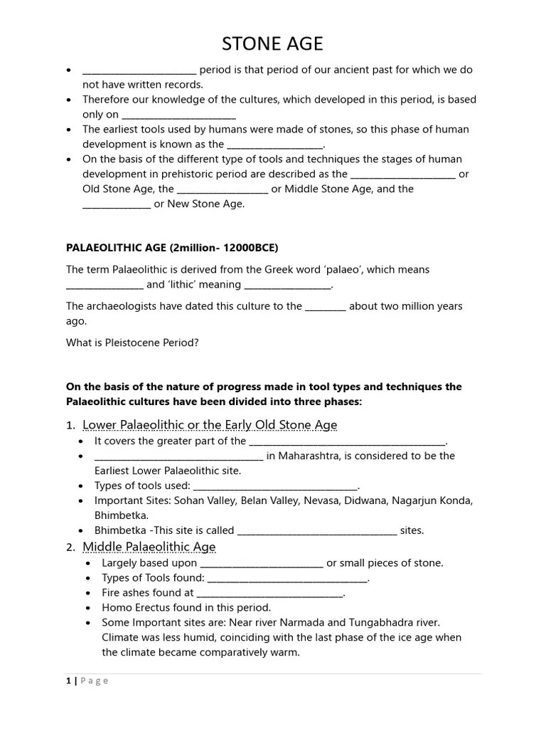 Old Stone Age Pdf Paleolithic Stone Age