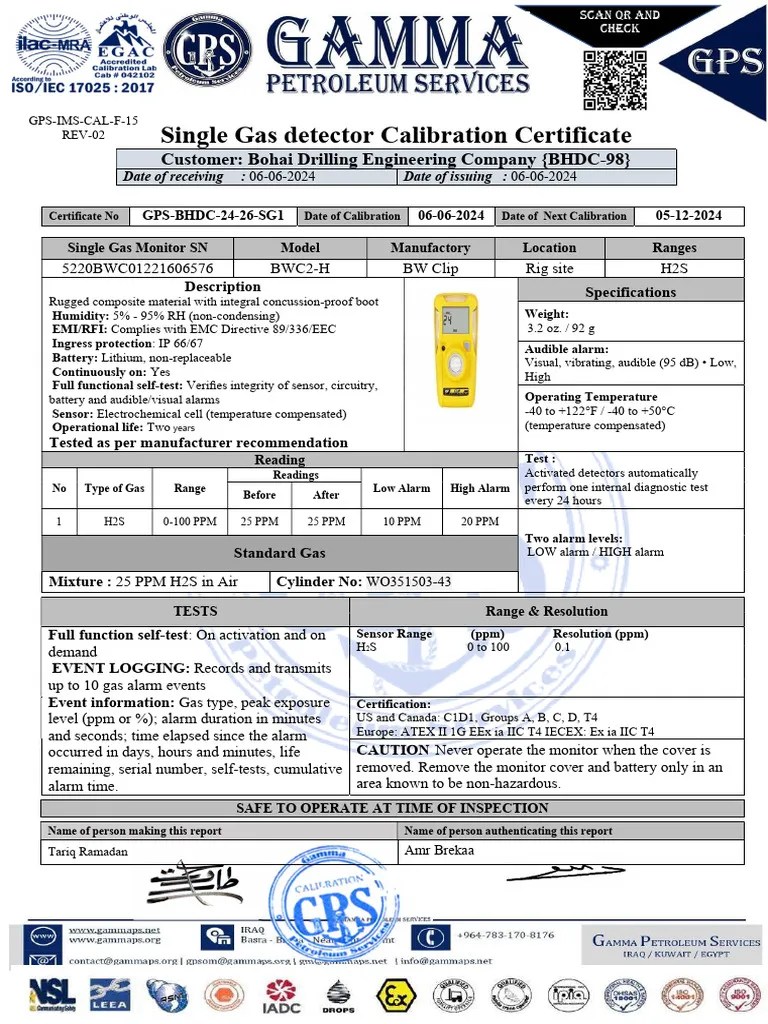 Portable Single Gas Detector 20 Items Pdf Sensor