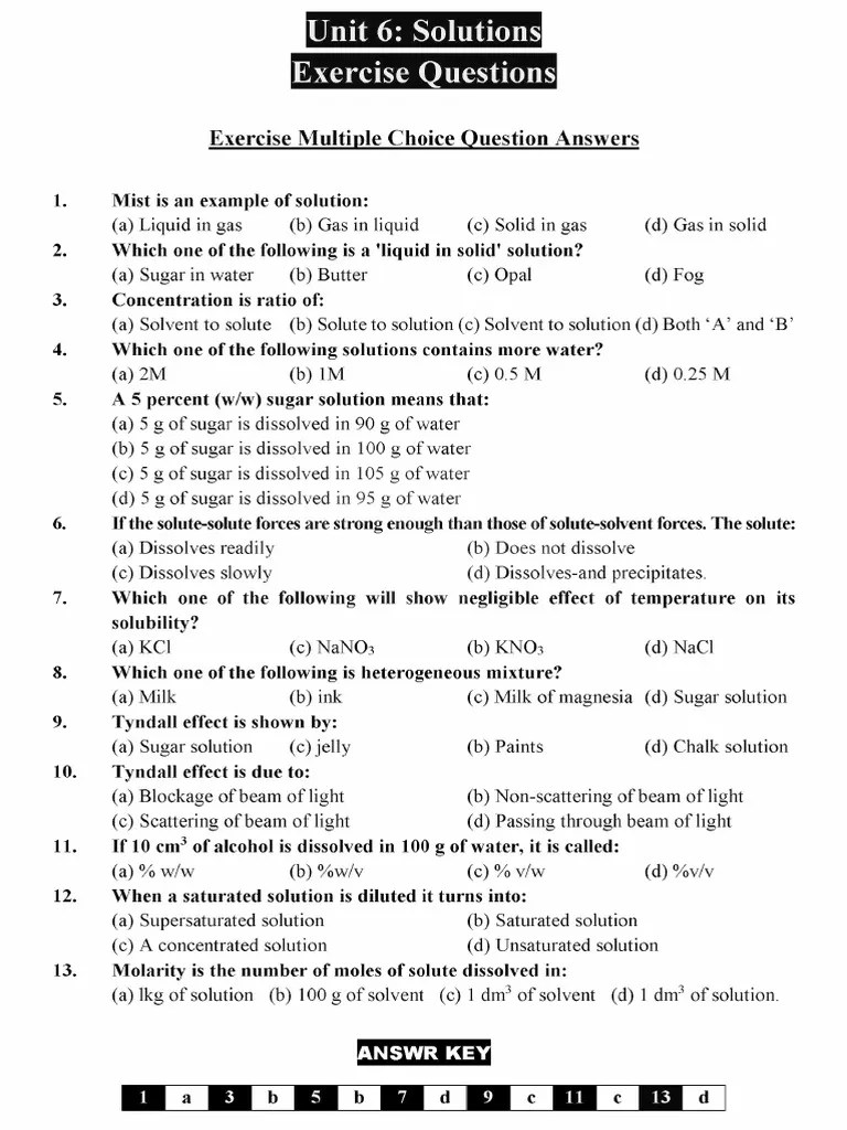 Class 9 Chemistry Notes Chapter 6 Mcqs Pdf