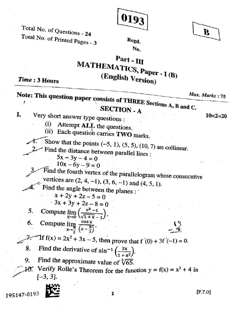 Maths 1b 2024 Pdf