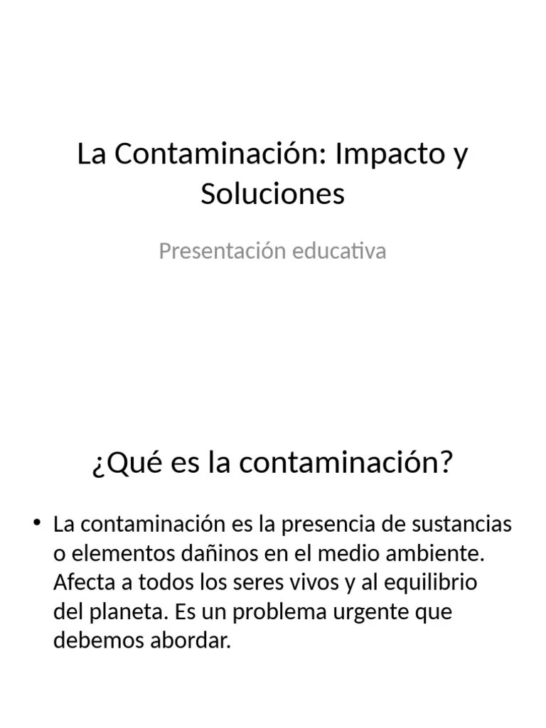 Presentacion Contaminacion Con Imagenes Pdf