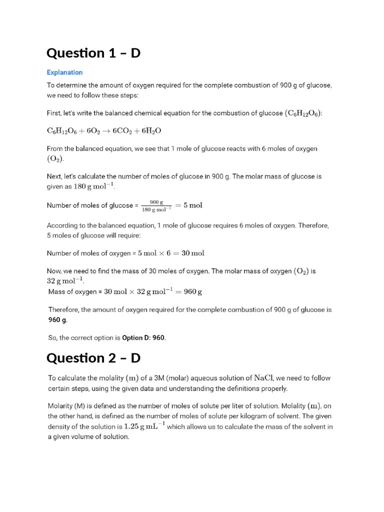 Mole Concept Solutions Pdf