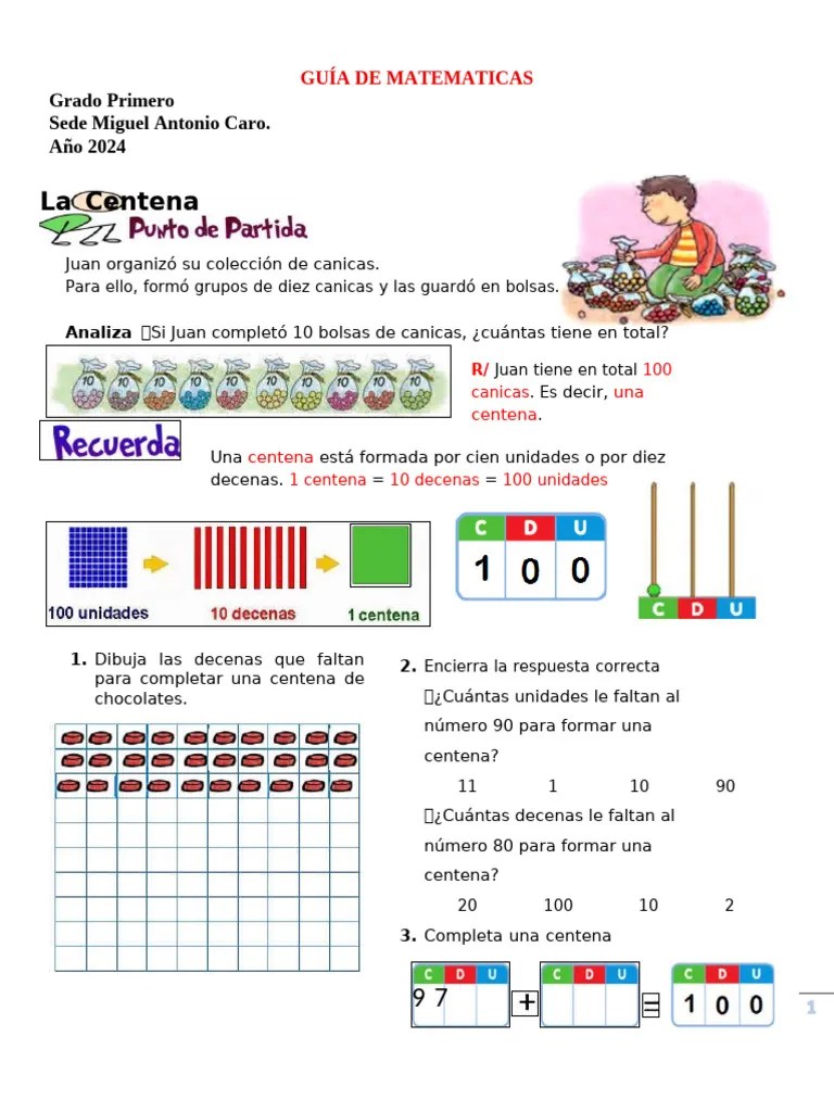 Guia Matematicas Primero Pdf