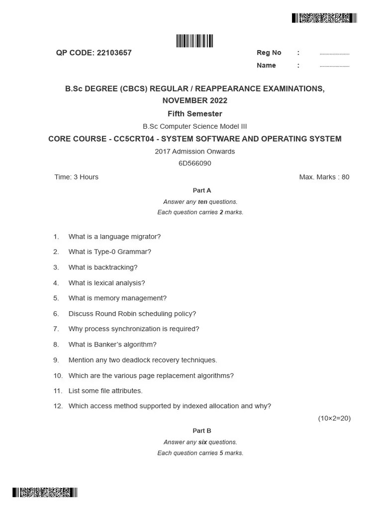 C5 System Software And Operating System Nov 2022 Pdf Operating