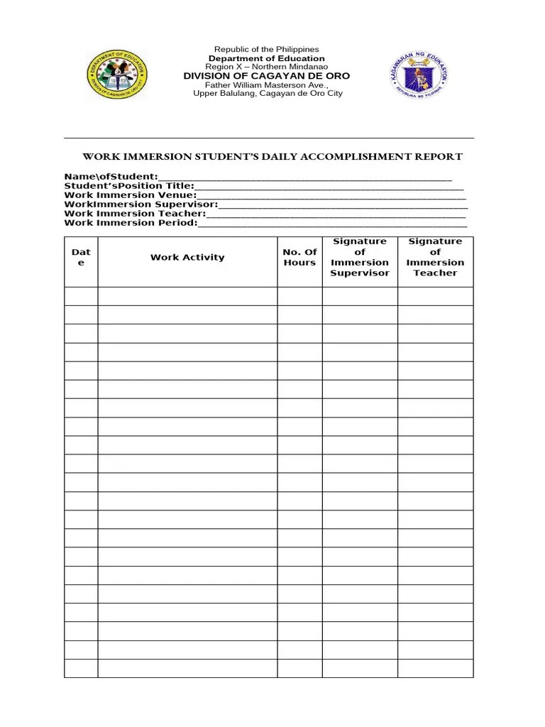 Daily Work Accomplishment Report 2 Pdf