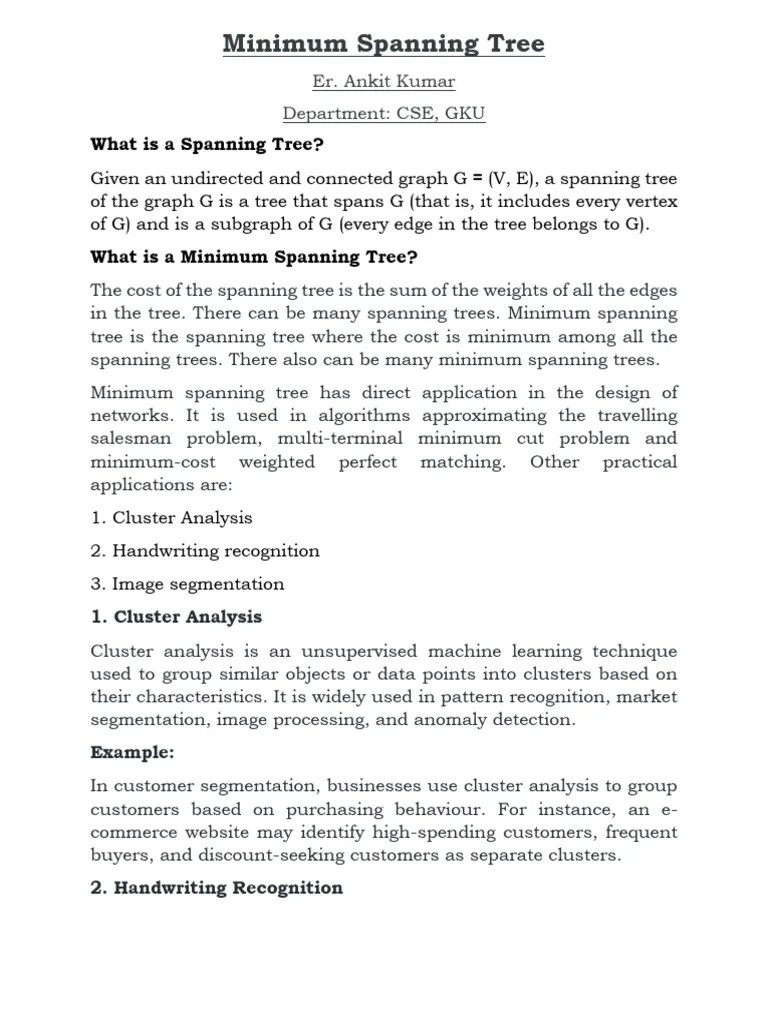 Minimum Spanning Tree001 Pdf Computational Problems Algorithms