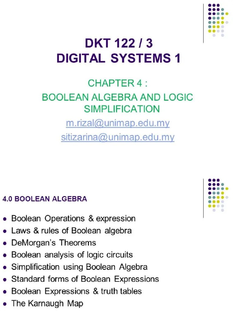 Boolean Algebra Pdf