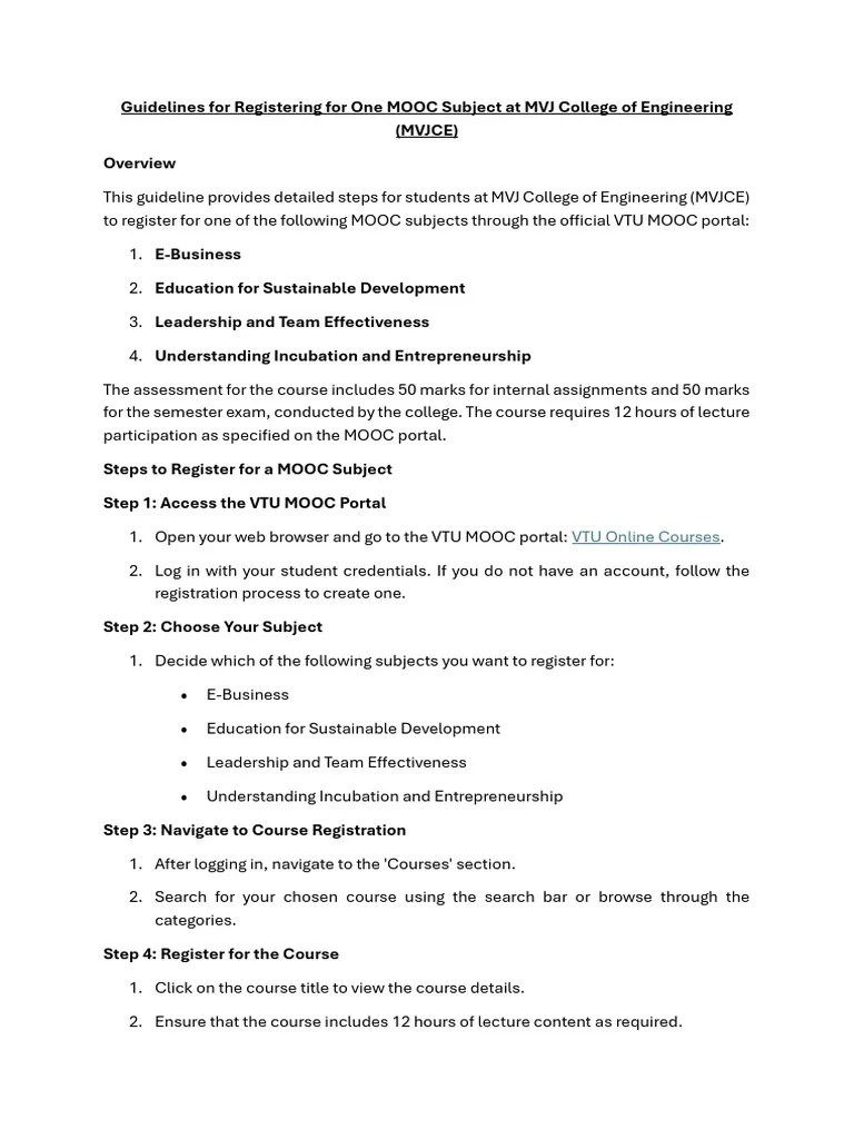 Mooc Guidelines For Students Pdf Massive Open Online Course