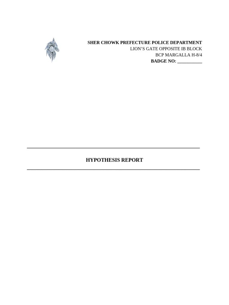 Hypothesis Report Pdf