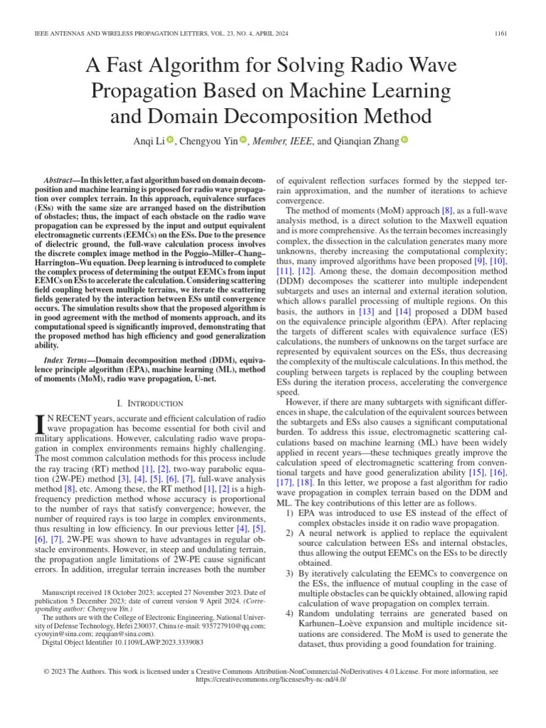 A Fast Algorithm For Solving Radio Wave Propagation Based On Machine