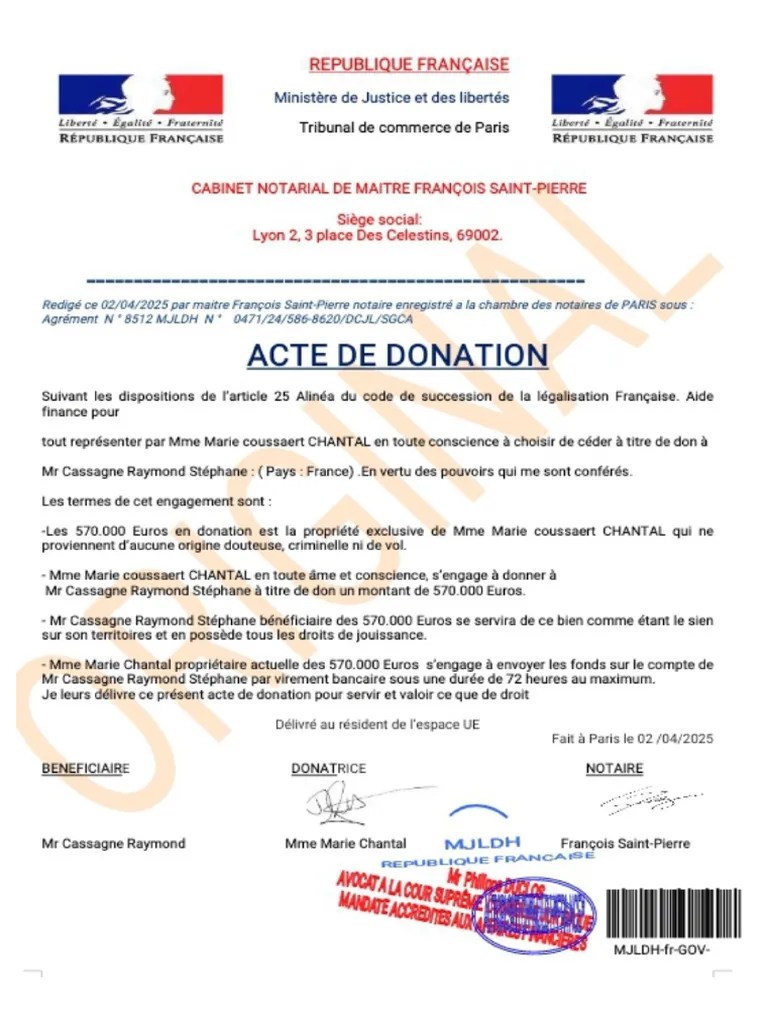 Acte De Donation Pdf