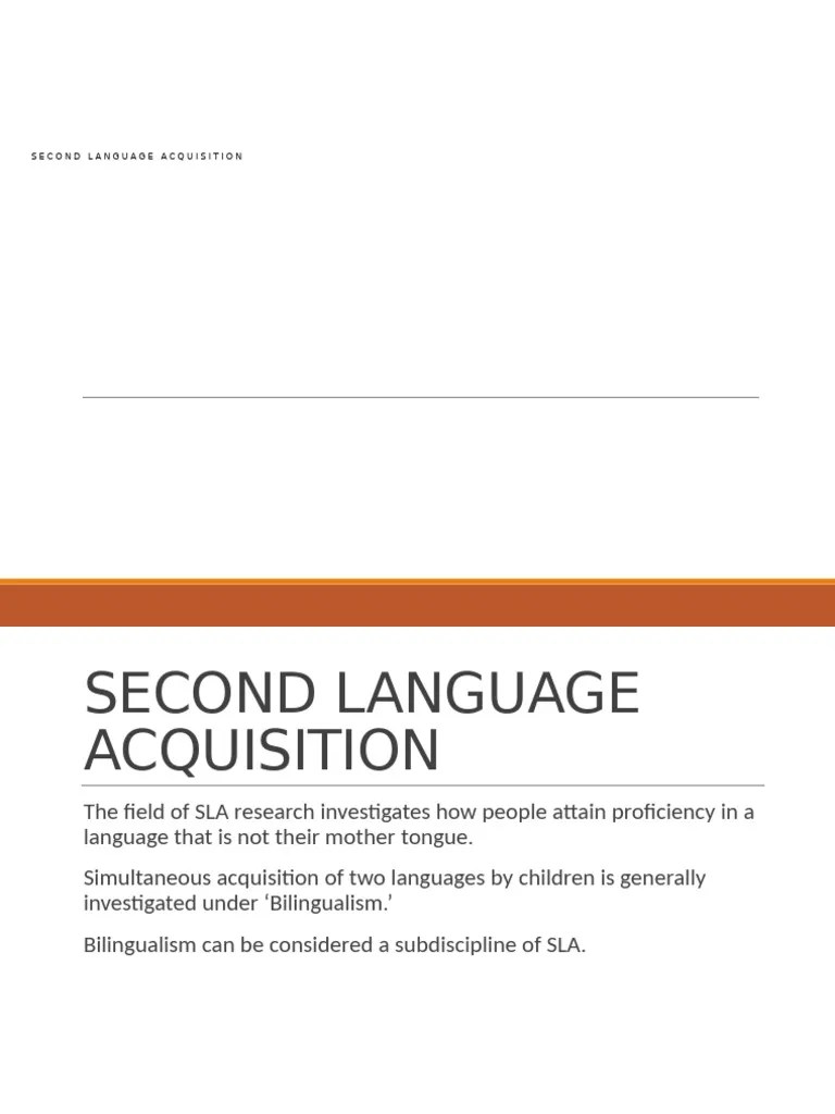 Adult Second Language Acquisition Insights Pdf Second Language