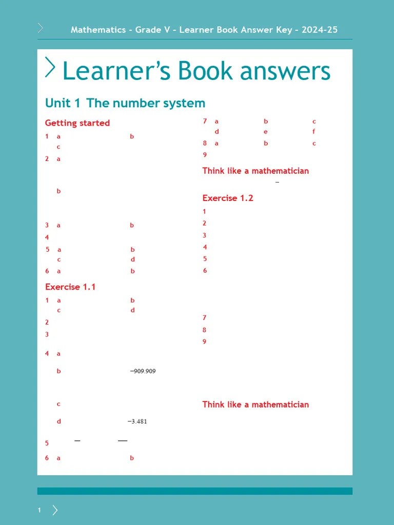 Grade 5 Mathematics Answer Key Pdf Pdf Elementary Geometry
