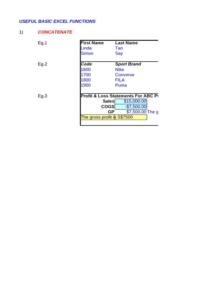 Essential Excel Functions Guide Pdf Computer Science Software