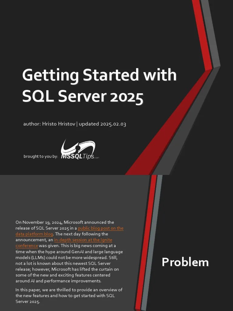 Mssqltips Getting Started With Sql Server 2025 20250203 Pdf