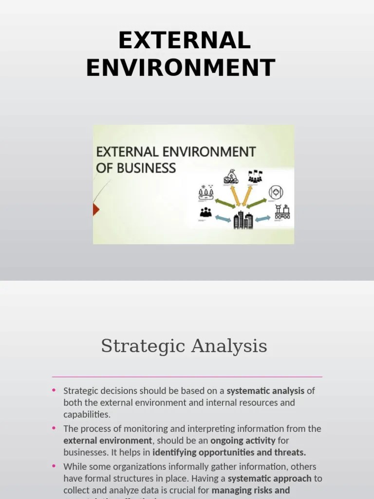External Environment Strategic Analysis Pdf Strategic Management