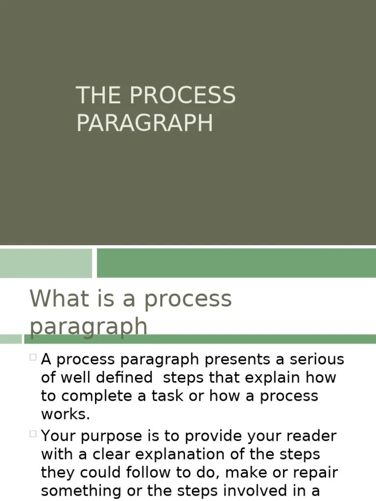 Lecture 16 The Process Paragraph Pdf Paragraph Human Communication