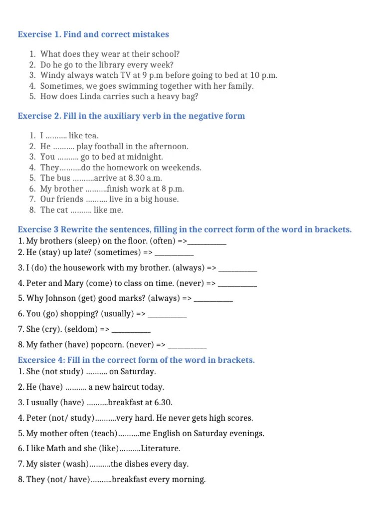 Unit 2 Present Simple Adverb Of Frequency Pdf