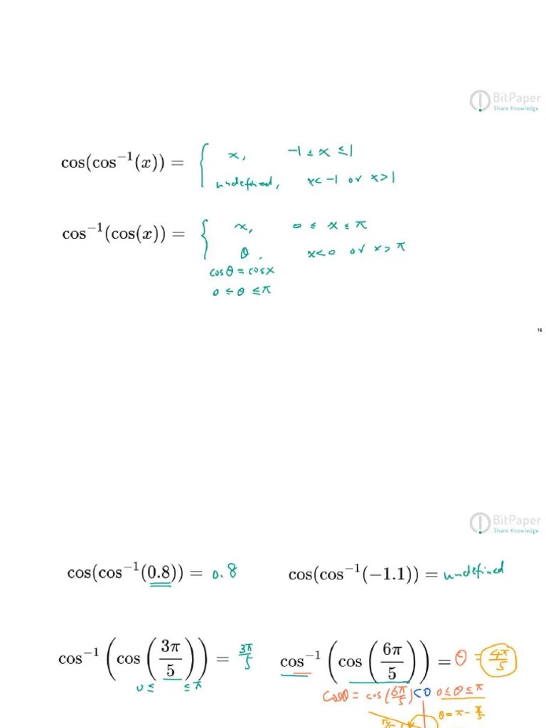Classnote 103124 Inverse Trig Functions And Solving Trig Equations